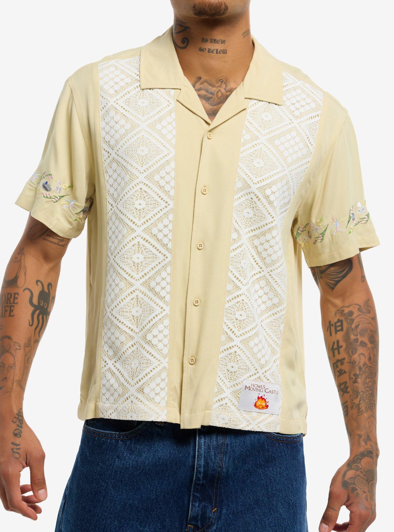 Howl's Moving Castle Inset Lace Woven Button-Up - Anime Shop
